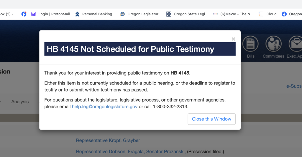 HB 4145 UPDATE – Oregon Firearms Federation